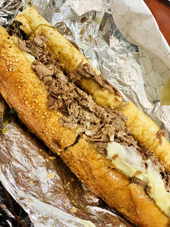 The Steak Italiano with spinach and provolone—where Italy and Philadelphia meet for a delicious cultural exchange program.