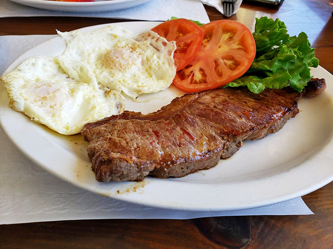 Steak and eggs: the breakfast equivalent of driving a convertible down the coast with the top down.