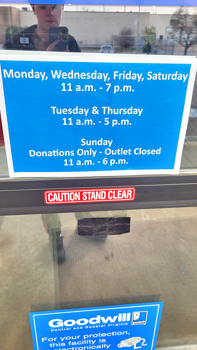 The sacred schedule of bargain hunting. Memorize these hours like lottery numbers if you want to maximize your thrifting potential.