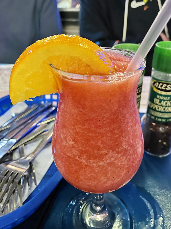 This strawberry daiquiri isn't just Instagram-worthy &ndash; it's a refreshing counterpoint to all that glorious seafood. Florida in a glass.