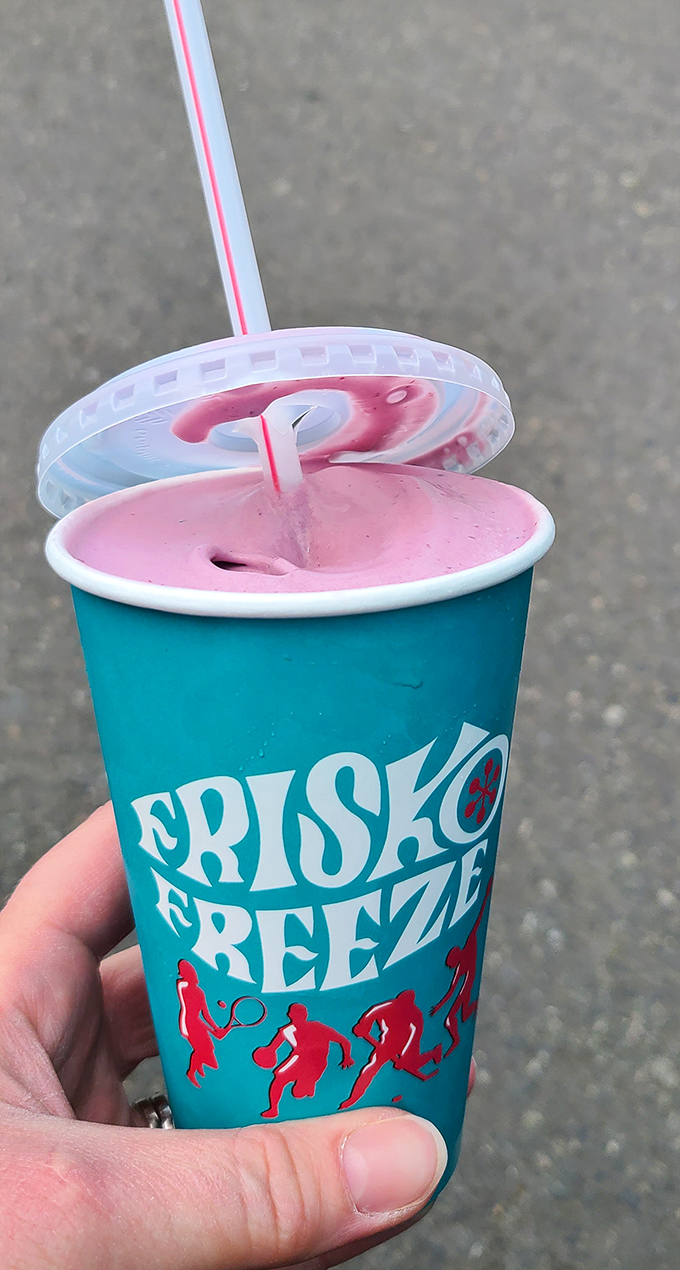 The strawberry milkshake comes in that perfect consistency between drinking and spoon-required, in a cup that's practically Tacoma's unofficial symbol.