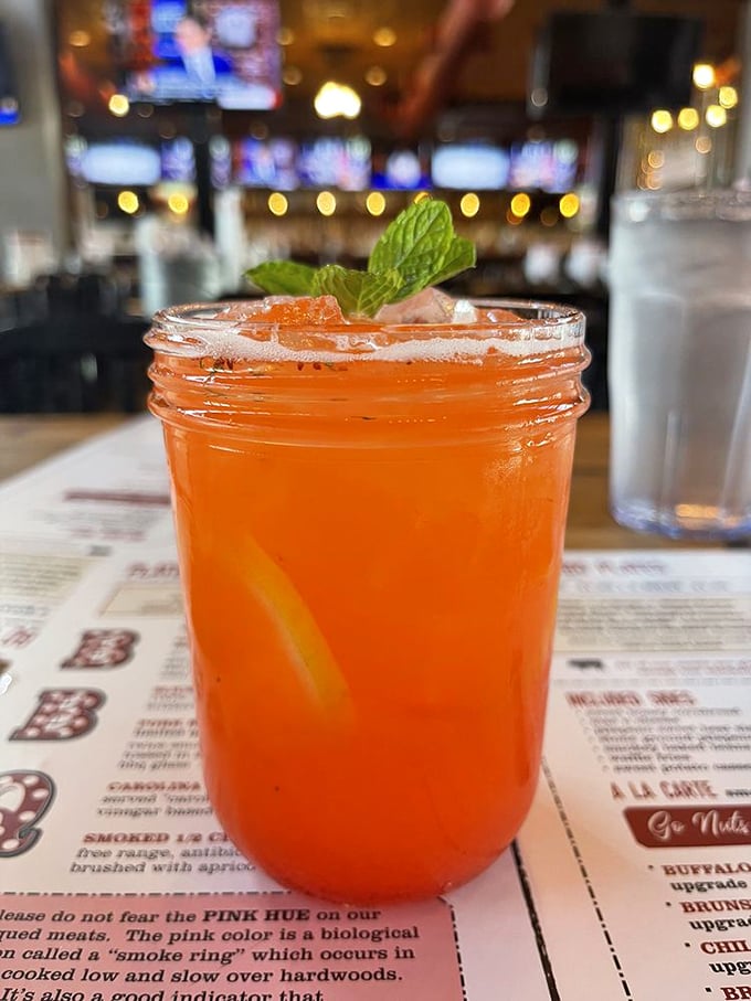 That orange cocktail's giving off serious "I'm on vacation" vibes, even though you're just in Walnut Creek.