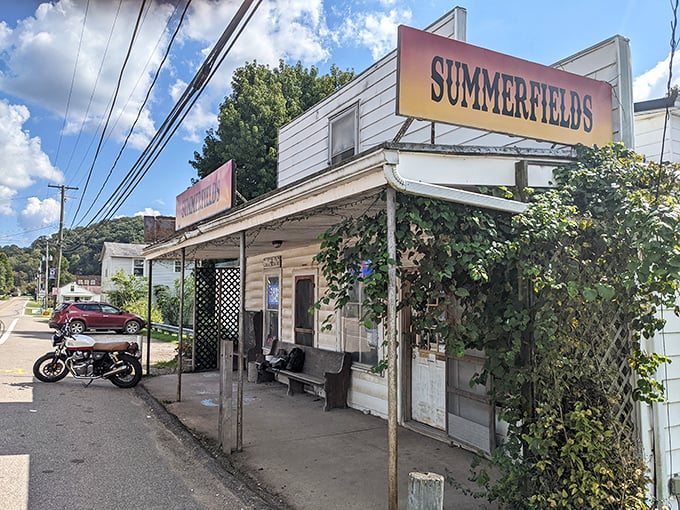 Summerfields wears its small-town charm like a comfortable old shirt. The vine-covered entrance hints at a place where everybody knows not just your name, but your order too.