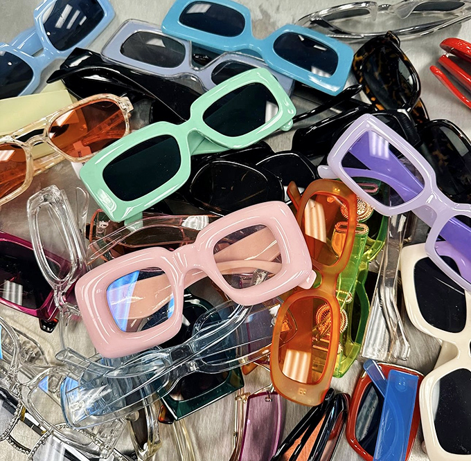Sunglasses galore – because in Florida, eye protection is less accessory and more survival gear, especially at these prices.