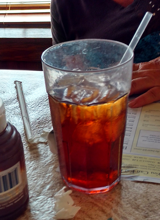 Sweet tea served in a glass big enough to baptize a small child &ndash; the unofficial state beverage of "sit a spell and tell me about your day."