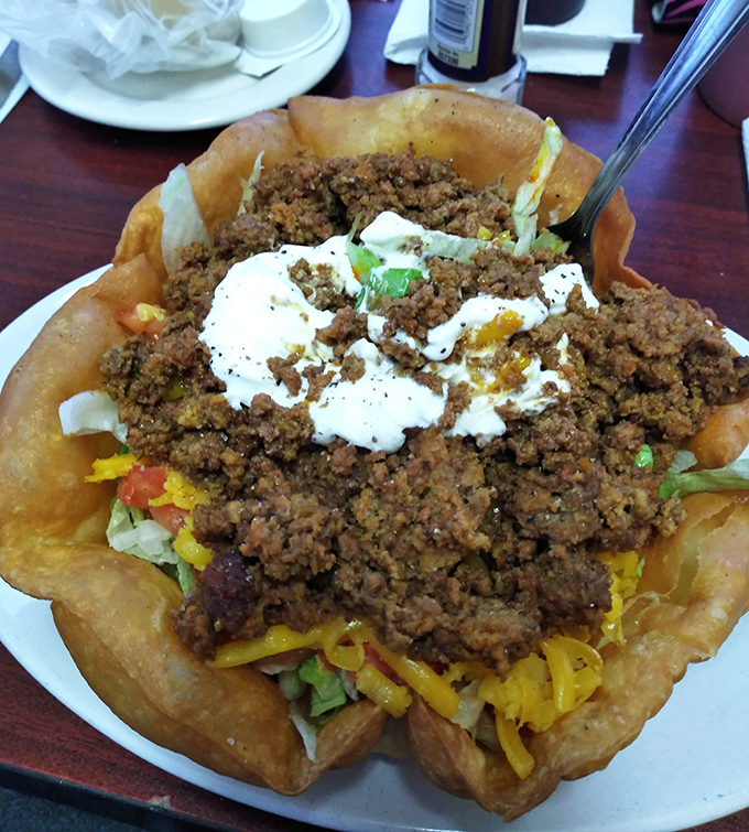 A taco salad that's broken free from Tex-Mex conventions&mdash;the fried shell is just a vessel for the flavor explosion within.