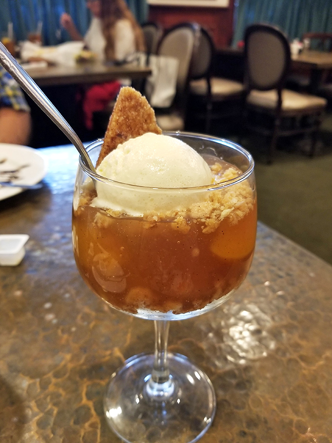 Southern dessert innovation at its finest: a tea float that makes you question why anyone would drink tea any other way.