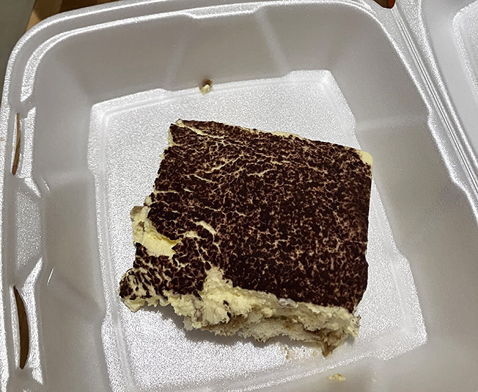 Tiramisu that strikes the perfect balance between coffee-soaked decadence and cloud-like mascarpone &ndash; dessert nirvana in a takeout container.