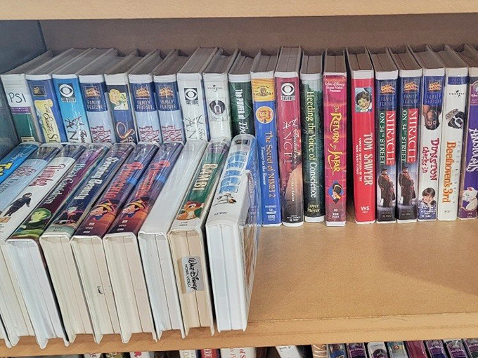 VHS paradise for nostalgic collectors. In an age of streaming, these plastic time capsules offer analog charm and forgotten classics for pennies.