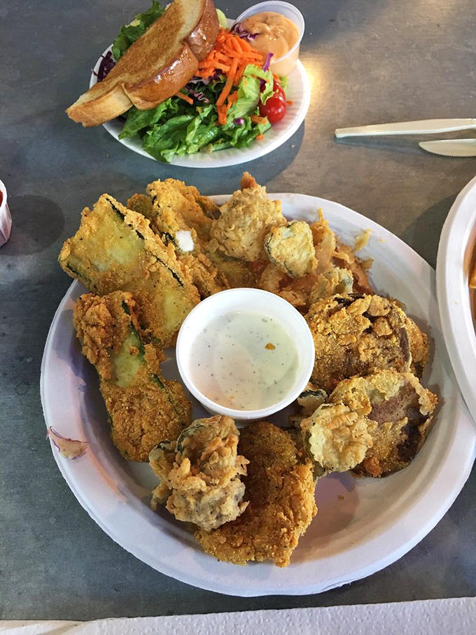 In Texas, even the "veggie plate" comes fried to golden perfection &ndash; proof that vegetables can be just as indulgent as anything else on the menu.