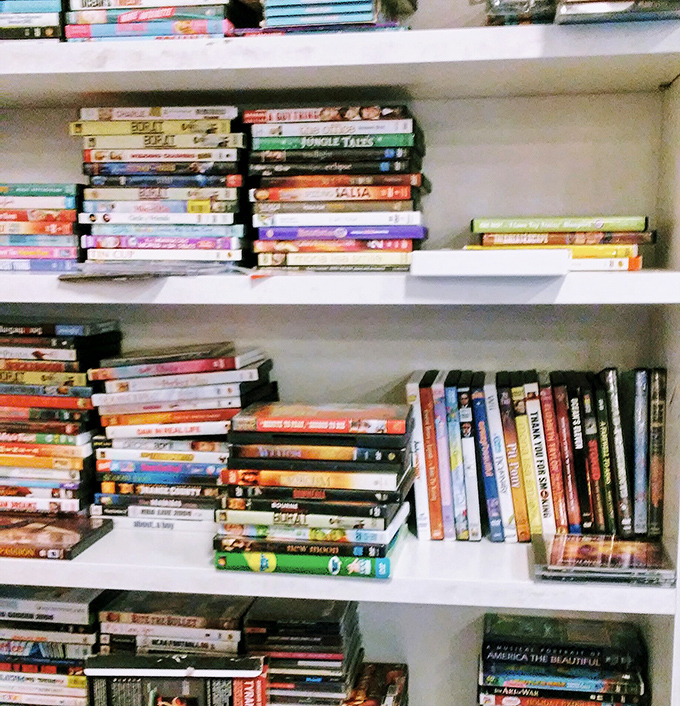 The DVD and media section&mdash;where physical entertainment refuses to die. Find that obscure movie you loved before streaming services decided what you should watch.