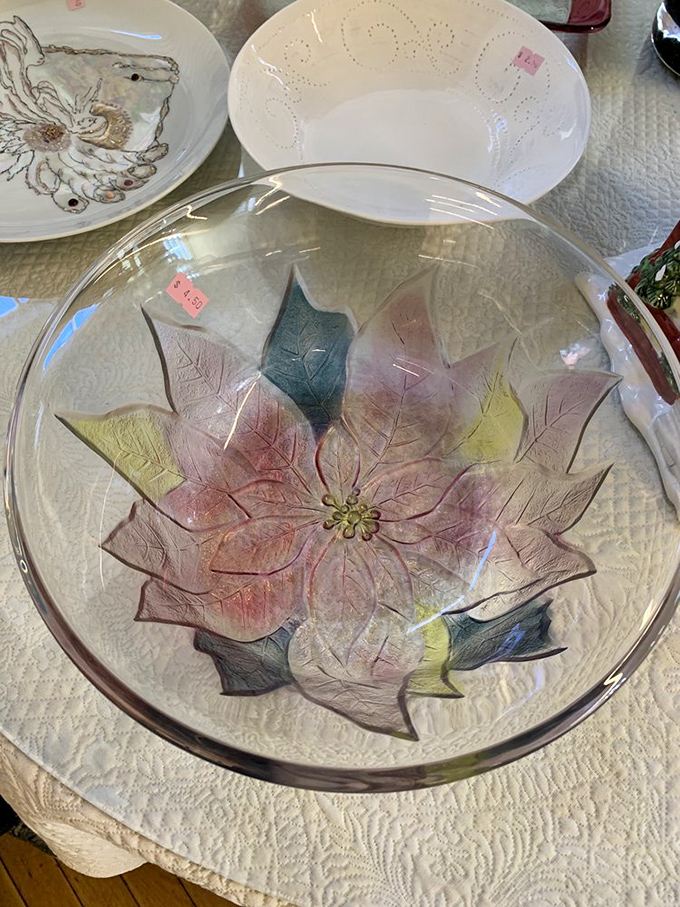 This glass bowl has more style than anything currently manufactured, proving vintage always wins the elegance contest.