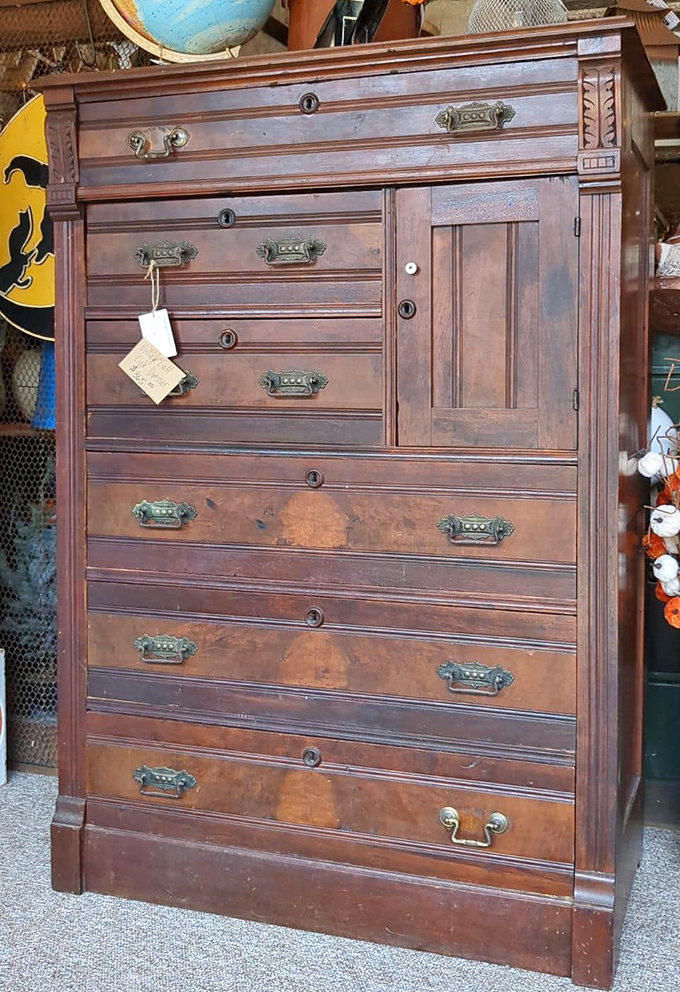 This isn't just furniture&mdash;it's a wooden aristocrat. The kind of dresser that makes your IKEA pieces hang their particle-board heads in shame.