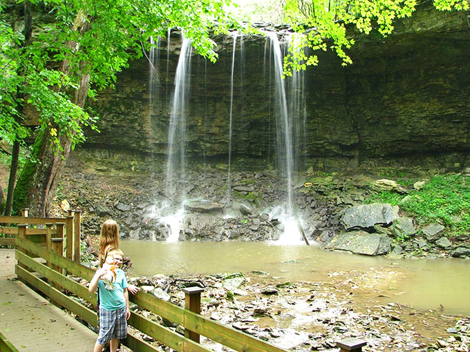 The waterfall at Charleston Falls draws visitors year-round. Nature's version of performance art, with no tickets required and the best seats always available.