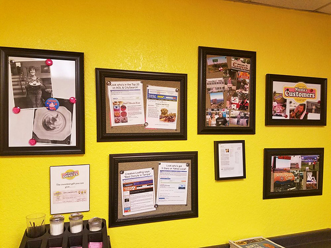 A wall of memories and accolades that tells the story of a Tampa institution, where donuts aren't just made&mdash;they're celebrated.