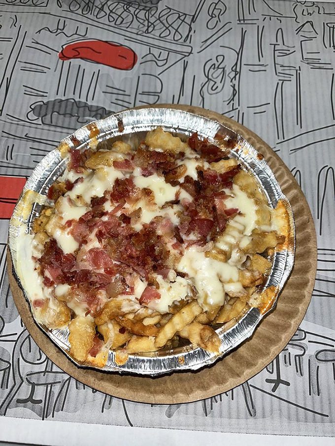 Western fries loaded with enough toppings to qualify as a meal, not just a side.