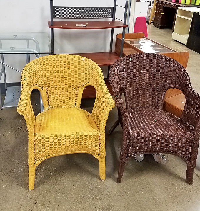 These wicker chairs aren't just furniture&mdash;they're personality tests. Are you sunshine yellow or rich chocolate brown? Choose wisely.