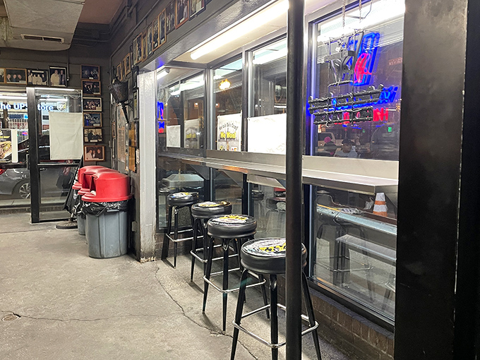 Counter seating for the true aficionados who prefer to watch their sandwich being assembled like front-row seats at the culinary opera.