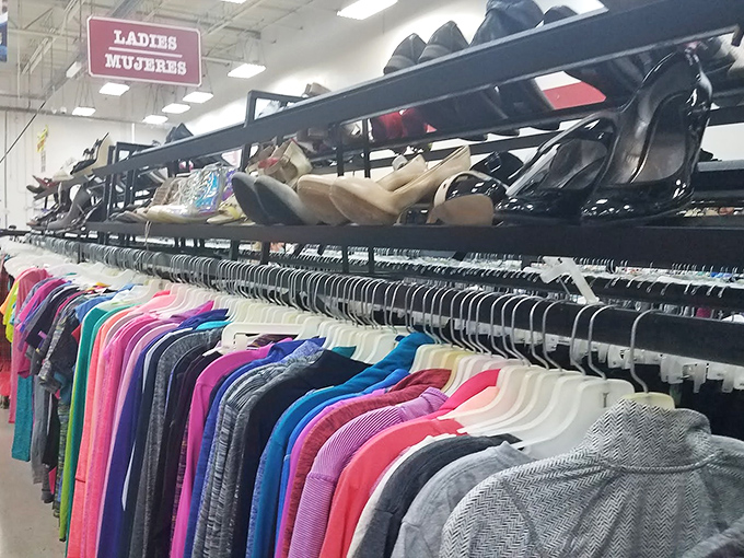 Ladies' fashion central, where yesterday's trends await their inevitable comeback. That perfect blazer is hiding here somewhere between vintage and just-plain-awesome.