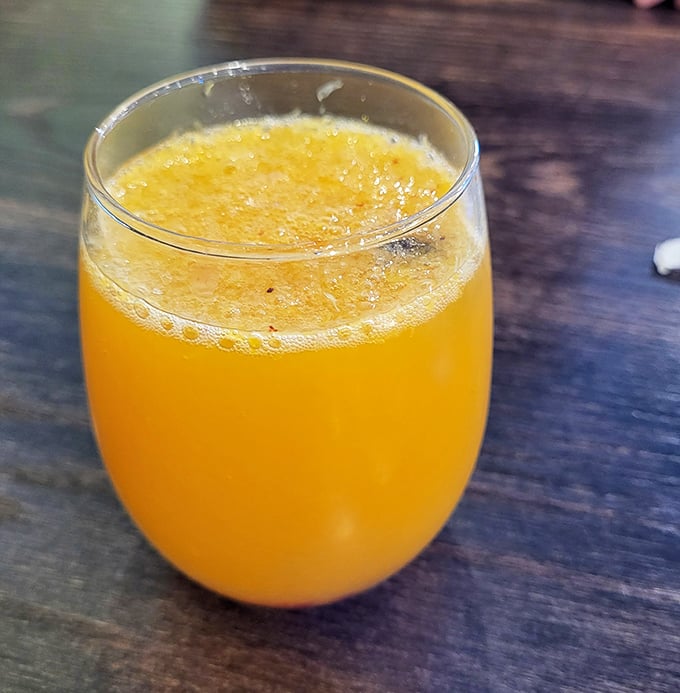 Morning magic in liquid form. This mimosa sparkles with promise &ndash; the perfect companion to whatever breakfast adventure you're about to embark on.
