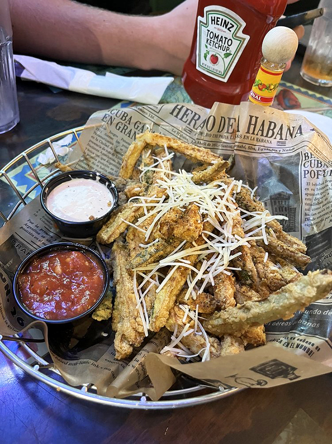 Zucchini sticks that put mozzarella sticks on notice&mdash;crispy, cheese-dusted, and served with dipping sauces that'll have you plotting your next visit.