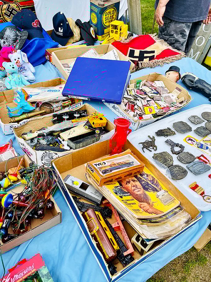 One person's random box of memories becomes another's vintage gold mine. That old toy truck? Probably worth more than your first car.