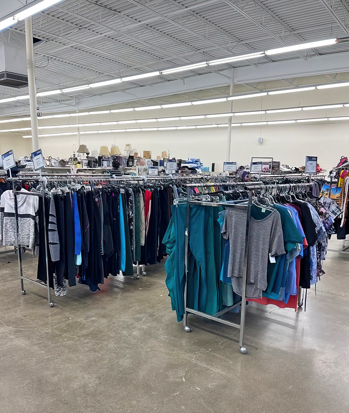 The clothing rainbow offers everything from business casual to "I'm just here for the snacks" comfortable.