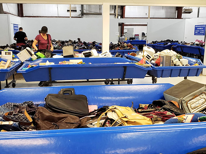 Handbag heaven awaits the patient digger. That vintage leather satchel might be hiding under last season's totes.