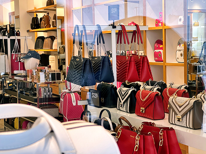 Designer handbags lined up like contestants in a beauty pageant&mdash;each one silently promising to be the perfect companion for your next social event.