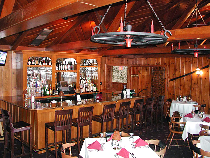 The bar isn't just where drinks are served&mdash;it's command central for bourbon aficionados and wine lovers, with enough bottles to make decision-making delightfully difficult.