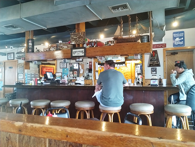 The bar area&mdash;where oyster wisdom is dispensed freely, and regulars have claimed their stools through years of devoted patronage.