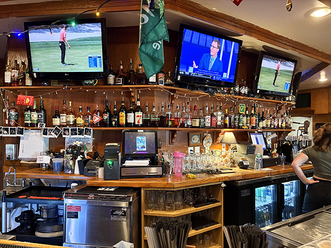 Behind every great pub is a bar worth admiring&mdash;this one's stocked with enough spirits to satisfy both whiskey aficionados and casual sippers alike.