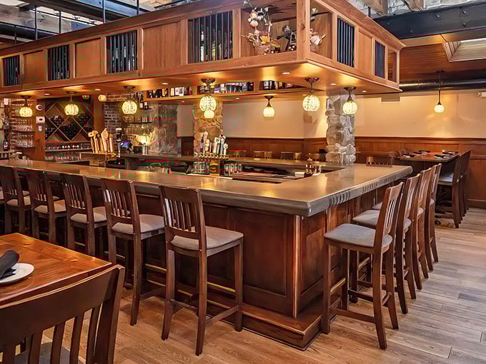 The bar area strikes that perfect balance between "I'm having a sophisticated evening" and "I feel completely at home here."