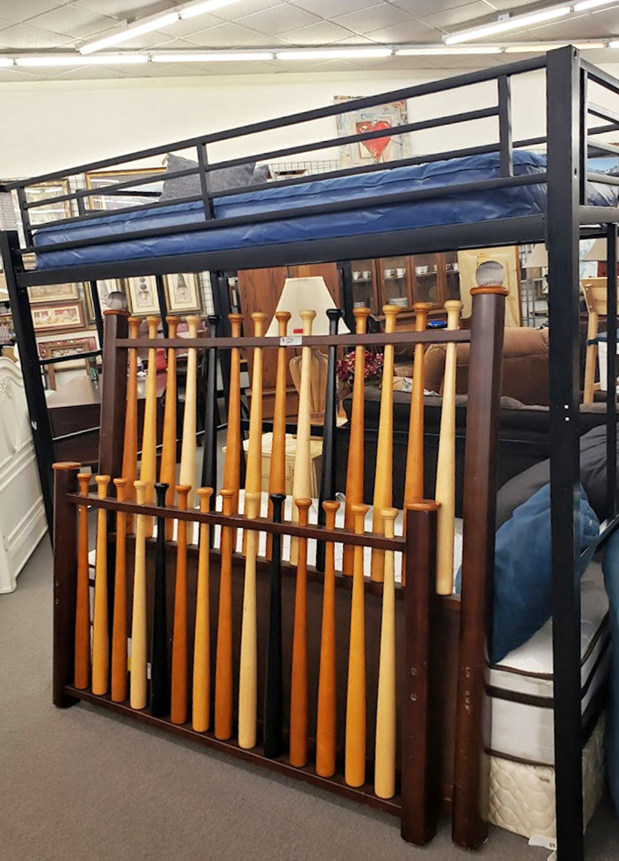 Baseball bat bonanza! Enough wooden sluggers to outfit the entire neighborhood for America's favorite pastime.