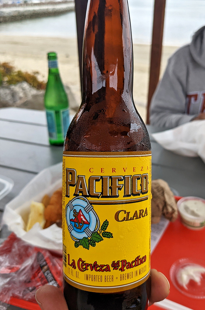Cold beer with a view&mdash;because sometimes the perfect pairing for fresh seafood isn't wine, but a crisp Pacifico with the ocean breeze as garnish.