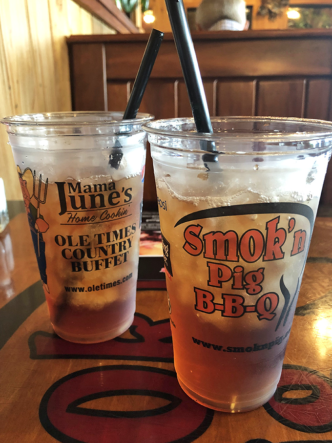 Sweet tea so authentic it practically has an accent. The cups may be plastic, but the tradition inside is pure Southern gold.
