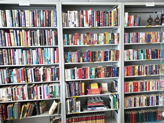 Literary heaven for bibliophiles on a budget. These shelves don't just hold books—they contain worlds, ideas, and adventures waiting for their next reader.