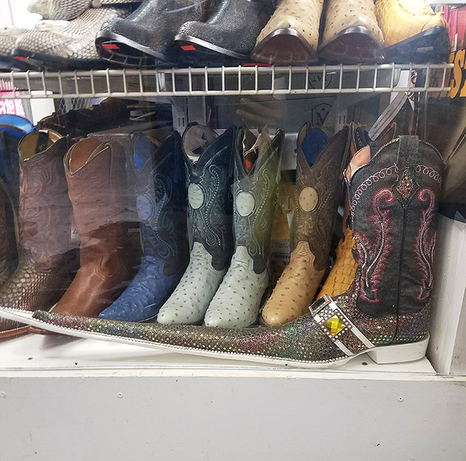 Cowboy boots in every color of the rainbow. That sparkly pair might just be your ticket to line-dancing stardom!