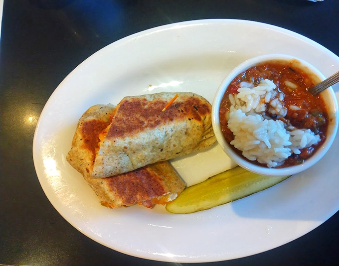 The breakfast burrito and gumbo combo &ndash; proof that sometimes the best relationships are the unexpected ones.