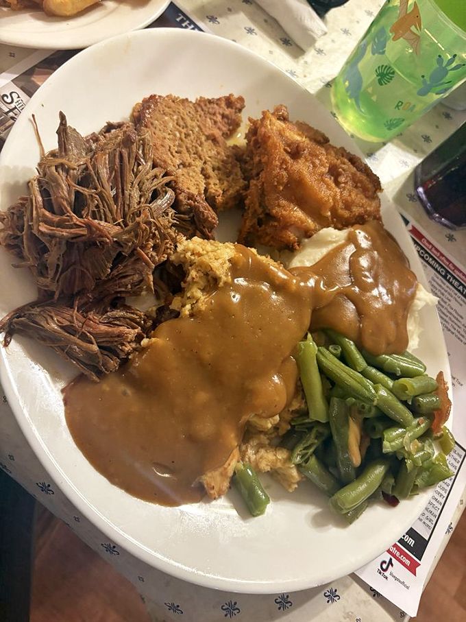 When you can't decide on just one entr&eacute;e, the Blue Gate answers with a plate that says "Why choose when you can have it all?"