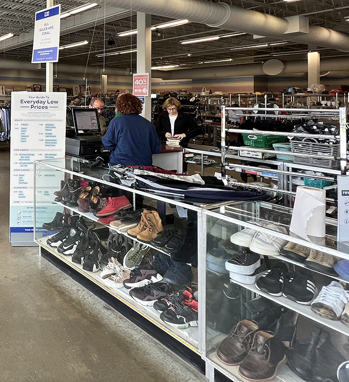 Where retail magic happens: friendly cashiers transform your treasure hunt findings into guilt-free purchases that won't haunt your credit card.