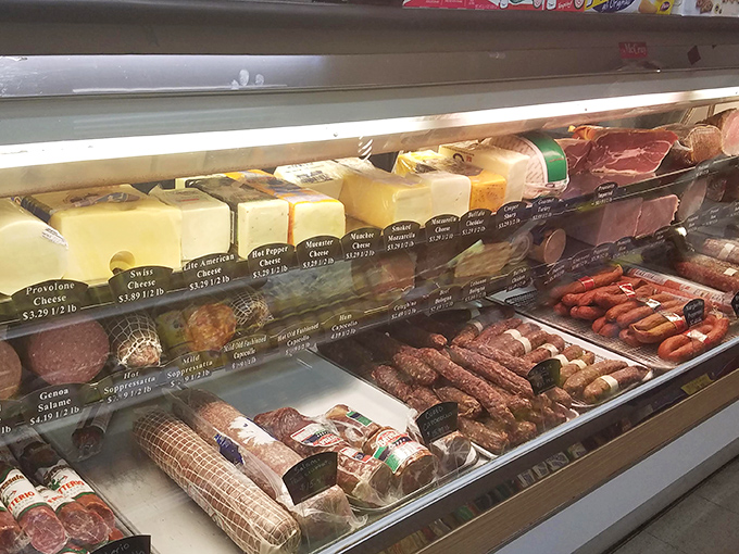 The deli case showcases a United Nations of cured meats and cheeses, where prosciutto and provolone live in delicious harmony.