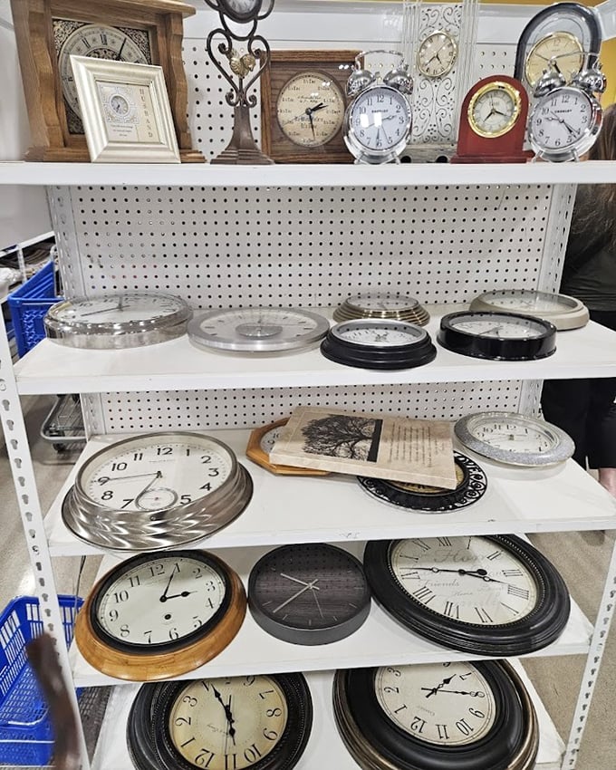 Time literally stands still in the clock section, where timepieces of every era tick toward new beginnings. Analog treasures for a digital world await the right collector.