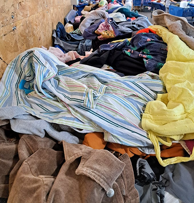 Textile archaeology at its finest&mdash;layers of potential waiting for patient diggers to unearth that perfect vintage tee or designer gem.