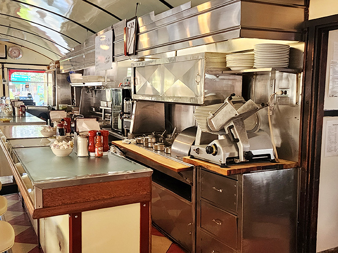 The kitchen gleams with well-used equipment that's seen more breakfasts than most of us have had hot dinners.