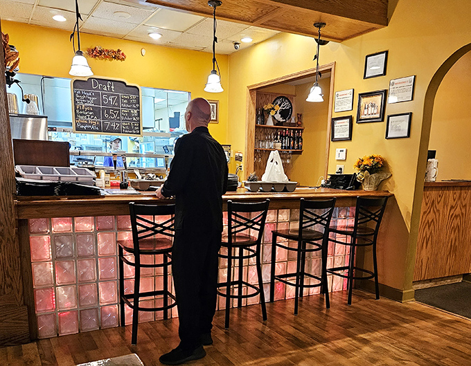 Where magic happens&mdash;the bar area offers front-row seats to culinary craftsmanship and casual conversation.