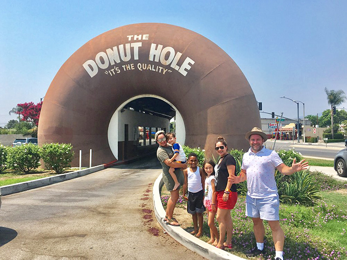 The entrance that launched a thousand Instagram posts. Families create memories at this quirky California landmark.