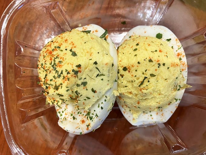 Deviled eggs that prove sometimes the best supporting actors deserve their own standing ovation.