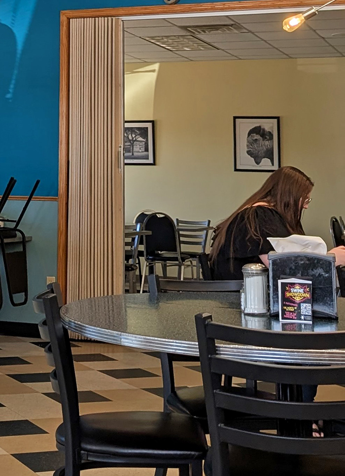 The dining area's retro charm creates that rare space where strangers become neighbors and everyone feels like a regular.