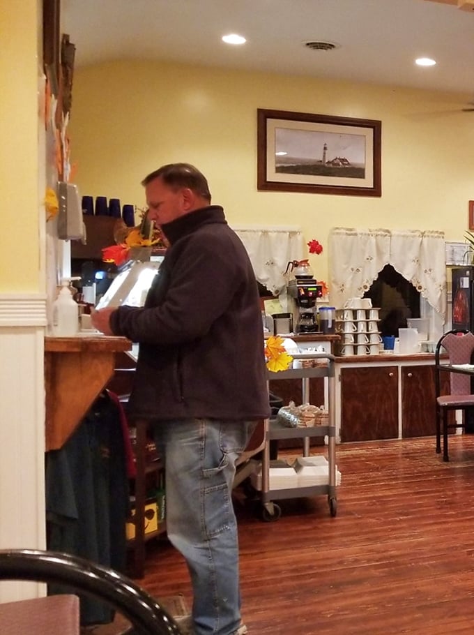 The self-serve station&mdash;where a customer contemplates the perfect condiment combination for whatever Delaware delicacy awaits at his table.